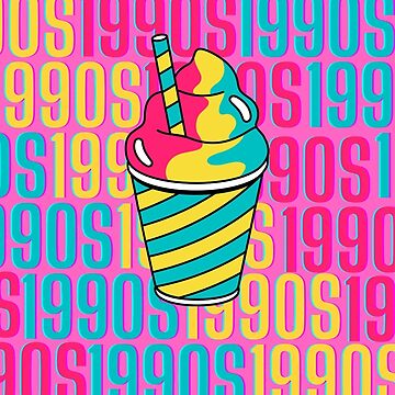 "1990s retro design 7 - Bubblegum Pink Background" Sticker for Sale by ...