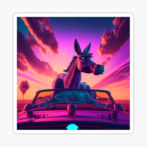 "Donkey Driving a car" Sticker for Sale by DwldDesigns | Redbubble
