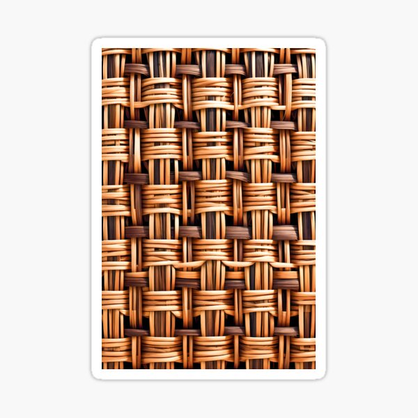 "Pattern Handmade wicker basket made of natural material" Sticker for ...