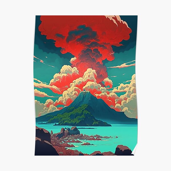 "Anime vocano " Poster for Sale by SameeraDammeyer | Redbubble