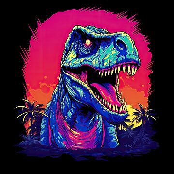 "80s Retro Style T-Rex " Sticker for Sale by Puristock | Redbubble