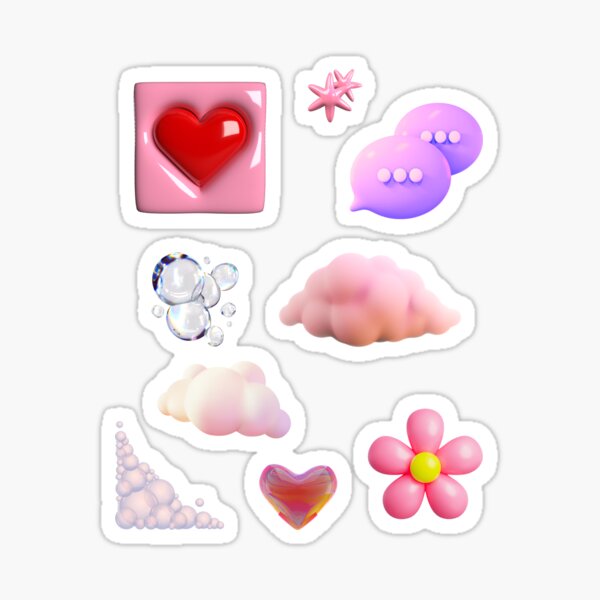 "3D Bubble Art Bubble Letter Sticker Sheet Laptop Stickers" Sticker for ...