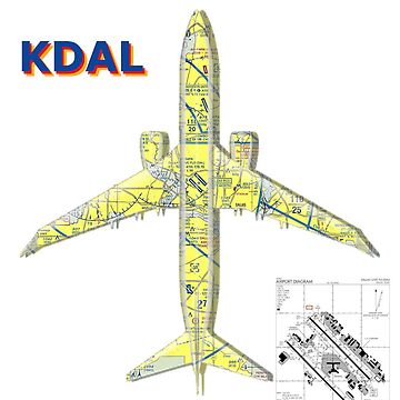 "B737 KDAL (Dallas Love Field Airport) VFR and Taxi Chart" Sticker for ...
