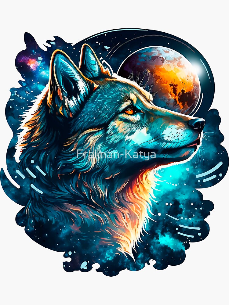 "space wolf" Sticker for Sale by Fraiman-Katya | Redbubble