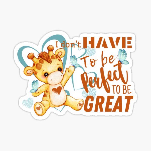 "Being great | Cute Giraffe | Affirmations" Sticker for Sale by Andrea ...