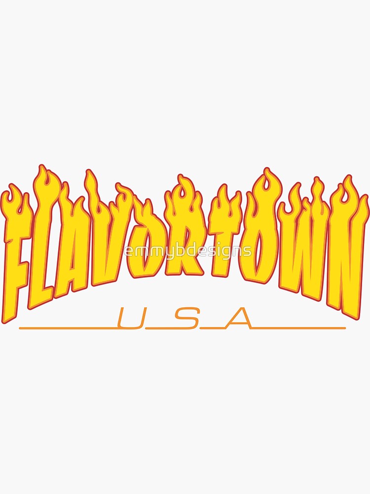 "Flavortown " Sticker for Sale by emmybdesigns | Redbubble