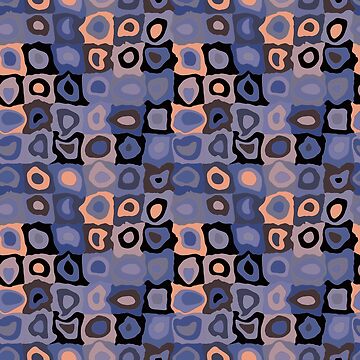 "Parisian Nights - Retro Geometric Wobbly Square Grid Pattern" Sticker ...