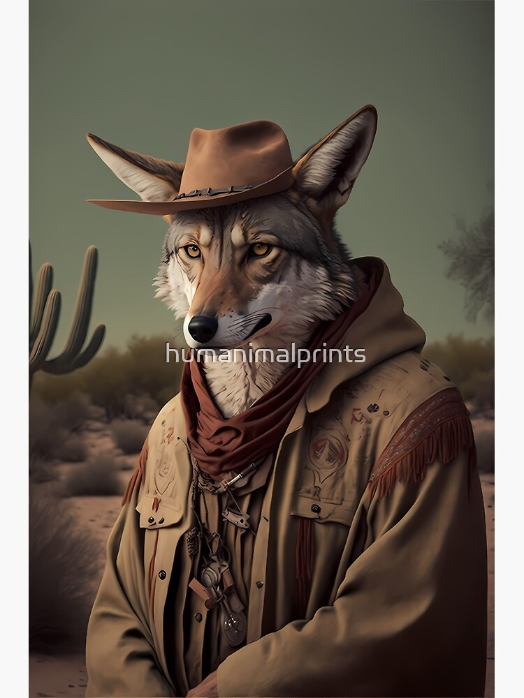 "Coyote Animal Wall Print Decor | Pets Dressed as Humans | HAPP-62" Art ...
