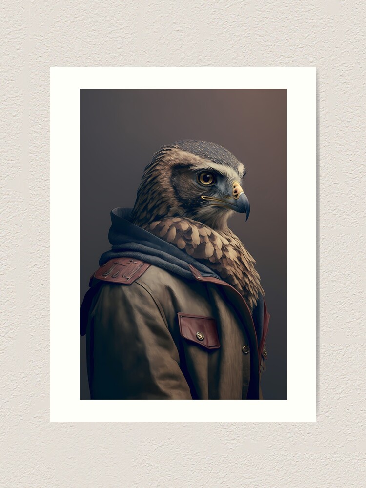 "Hawk Animal Wall Print Decor | Pets Dressed as Humans | HAPP-65" Art ...