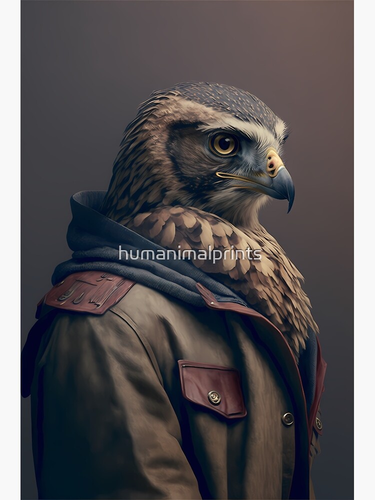 "Hawk Animal Wall Print Decor | Pets Dressed as Humans | HAPP-65" Art ...