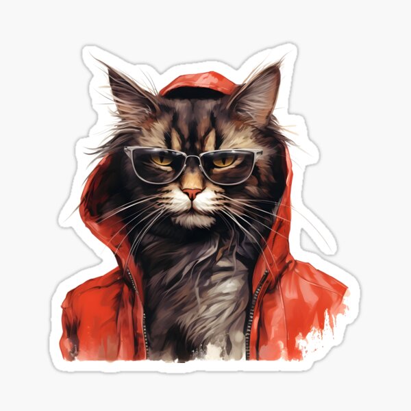"Bad Kitty Cool Cat" Sticker for Sale by Ainango | Redbubble