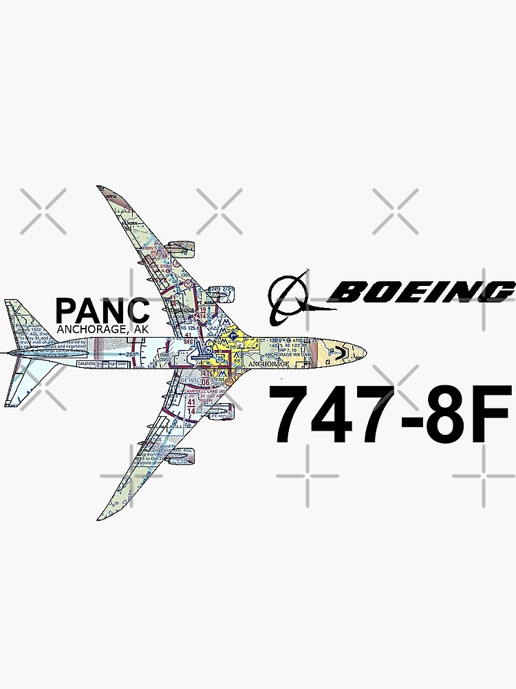 "B747-8F PANC (Anchorage, AK) with VFR Chart" Sticker for Sale by B747 ...