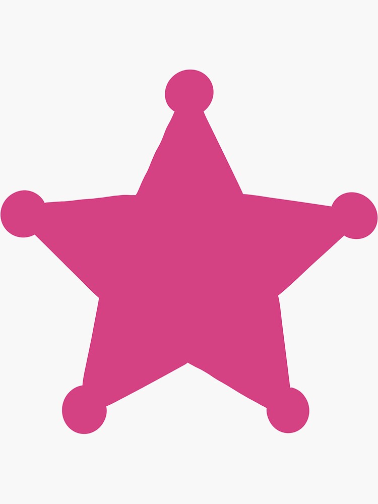 "Dark Pink Sheriff Star" Sticker for Sale by retrorangerr | Redbubble