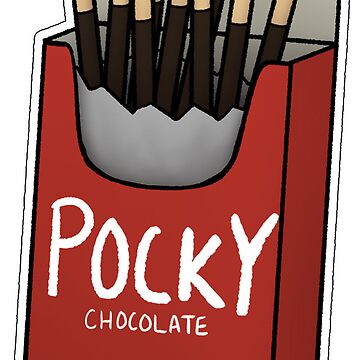 "Chocolate Pocky Box Sticker" Sticker for Sale by flawlessstriker ...