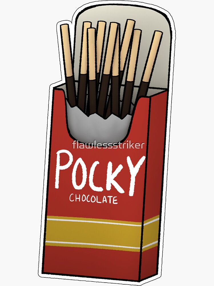 "Chocolate Pocky Box Sticker" Sticker for Sale by flawlessstriker ...