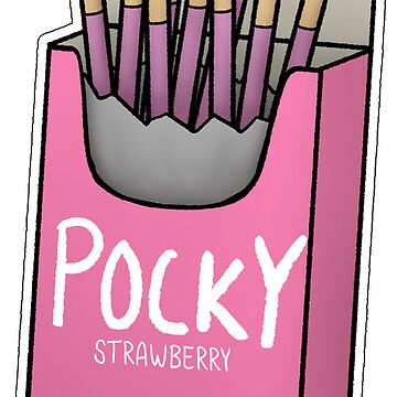 "Strawberry Pocky Box Sticker" Sticker for Sale by flawlessstriker ...