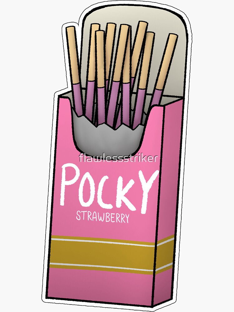 "Strawberry Pocky Box Sticker" Sticker for Sale by flawlessstriker ...