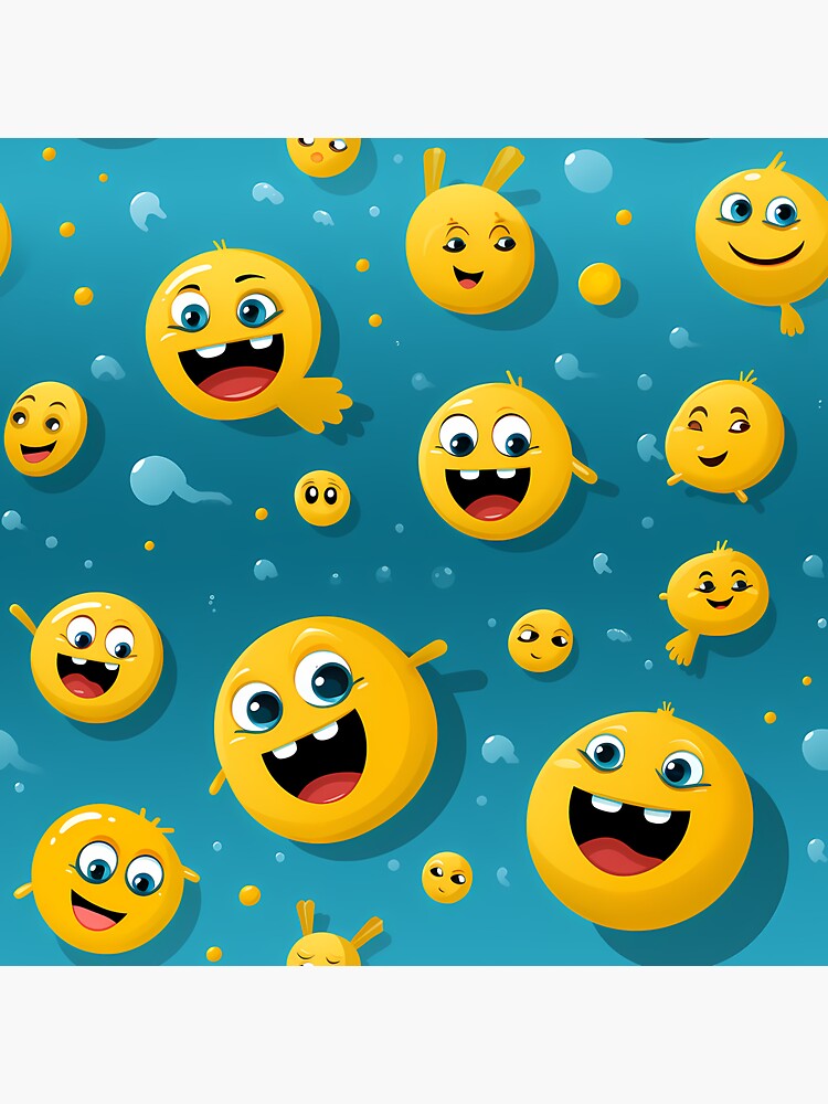 "Goofy Smiley Emojis Pattern" Sticker for Sale by TheMerch-er | Redbubble