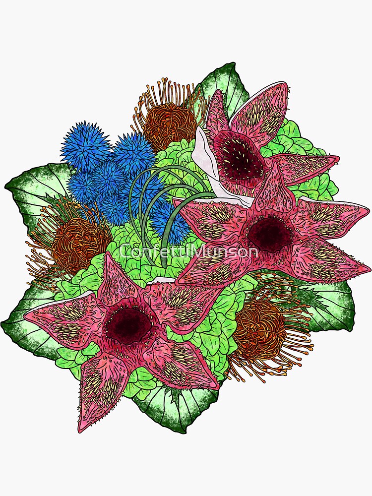 "Stranger Things Demogorgon flower bouquet. " Sticker for Sale by ...