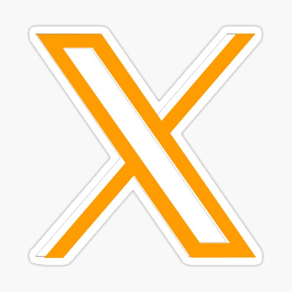 "x.com orange new logo, (old twitter)" Sticker for Sale by LEOEXPRESS ...