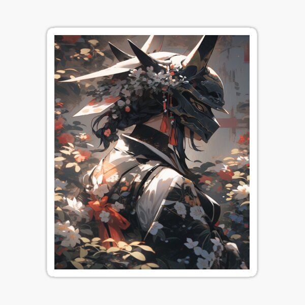 "Armored Samurai - Kitsune Warrior " Sticker for Sale by Splatter-arts ...