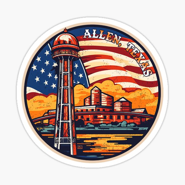 "Allen Texas US Flag" Sticker for Sale by frigamribe88 | Redbubble