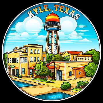 "Kyle Texas Skyline" Sticker for Sale by frigamribe88 | Redbubble