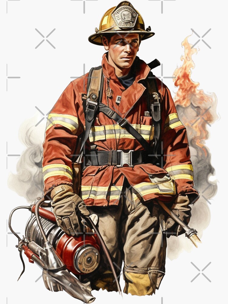 "Retro firefighter,firefighter gear, firefighter men, fireman, emt ...