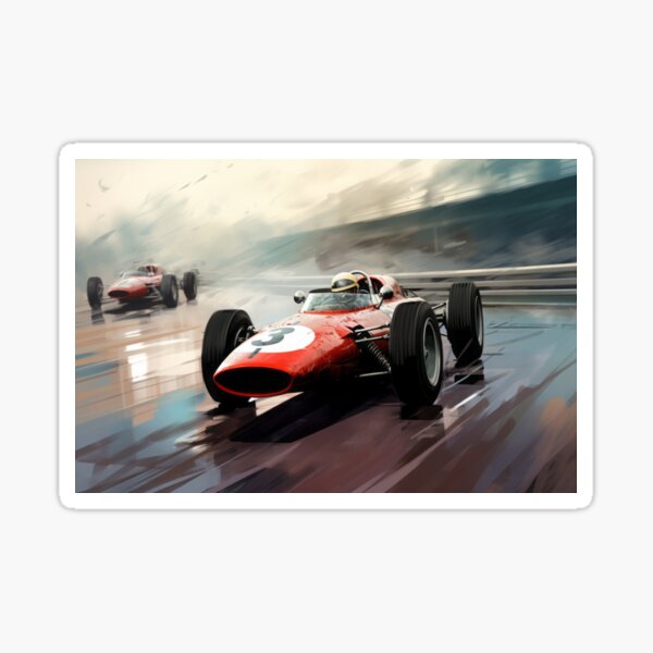 "Red vintage race car " Sticker for Sale by chicolabronse | Redbubble