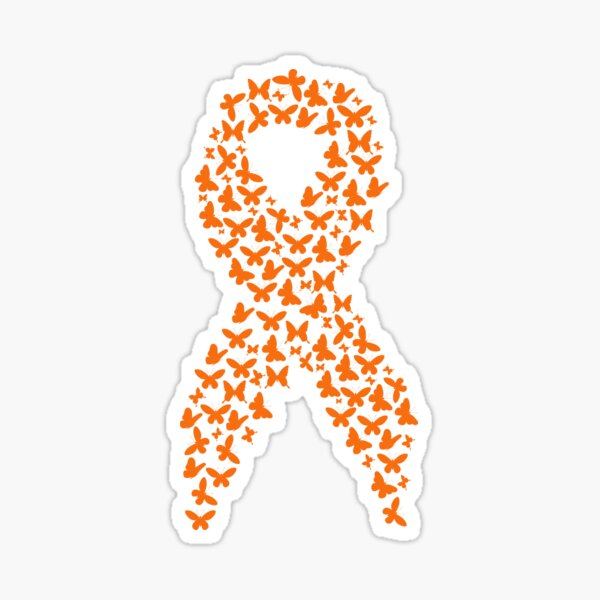 "Multiple Sclerosis Awareness A Orange Ribbon On MS Day " Sticker for ...