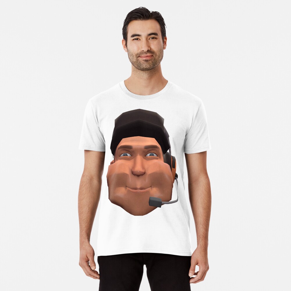 "Mushy Cheeks Scout TF2 with Hat and Headset" Sticker for Sale by ...