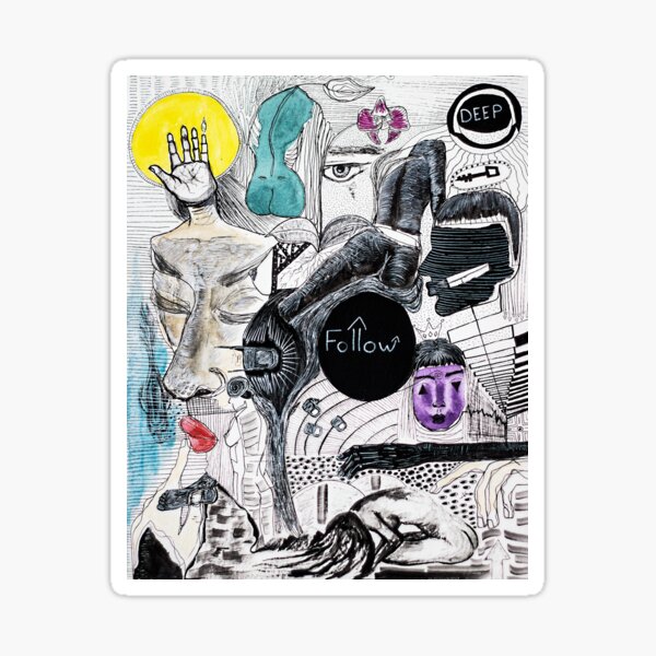 "Follow " Sticker by AnnaSavArt | Redbubble