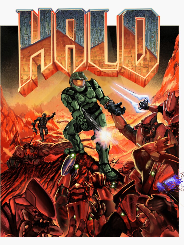 "Halo Game" Sticker for Sale by MarsiliusAudet | Redbubble