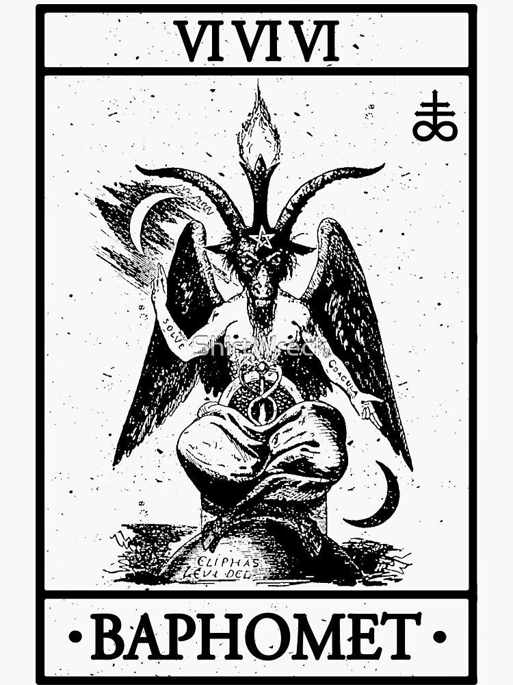 "BAPHOMET TAROT CARD - BAPHOMET, SATANISM AND THE OCCULT" Sticker for ...