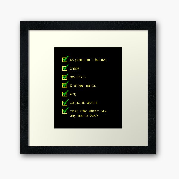 "Paddy Losty Pintman Checklist" Framed Art Print for Sale by Joe-okes ...