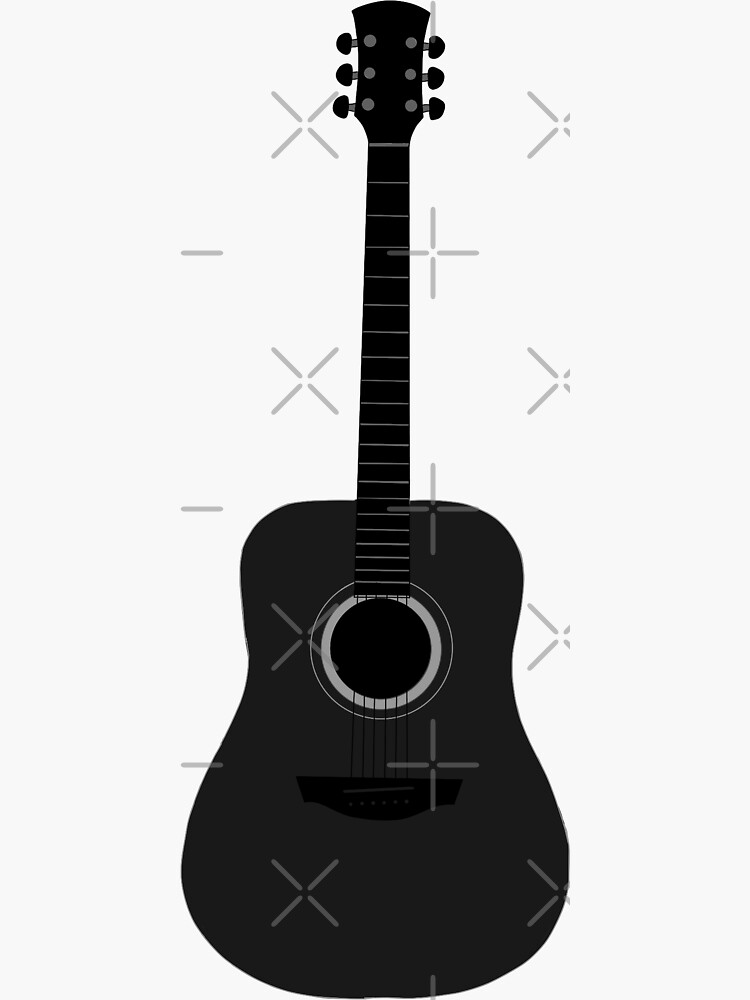 "Basic Black Popstar Guitar" Sticker for Sale by tjlaeder | Redbubble