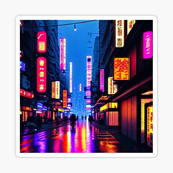 "Japanese city fusing tradition and technology" Sticker for Sale by ...