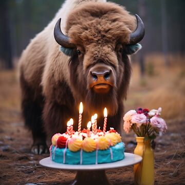 "Bison with Birthday Cake" Photographic Print for Sale by OddCorro ...