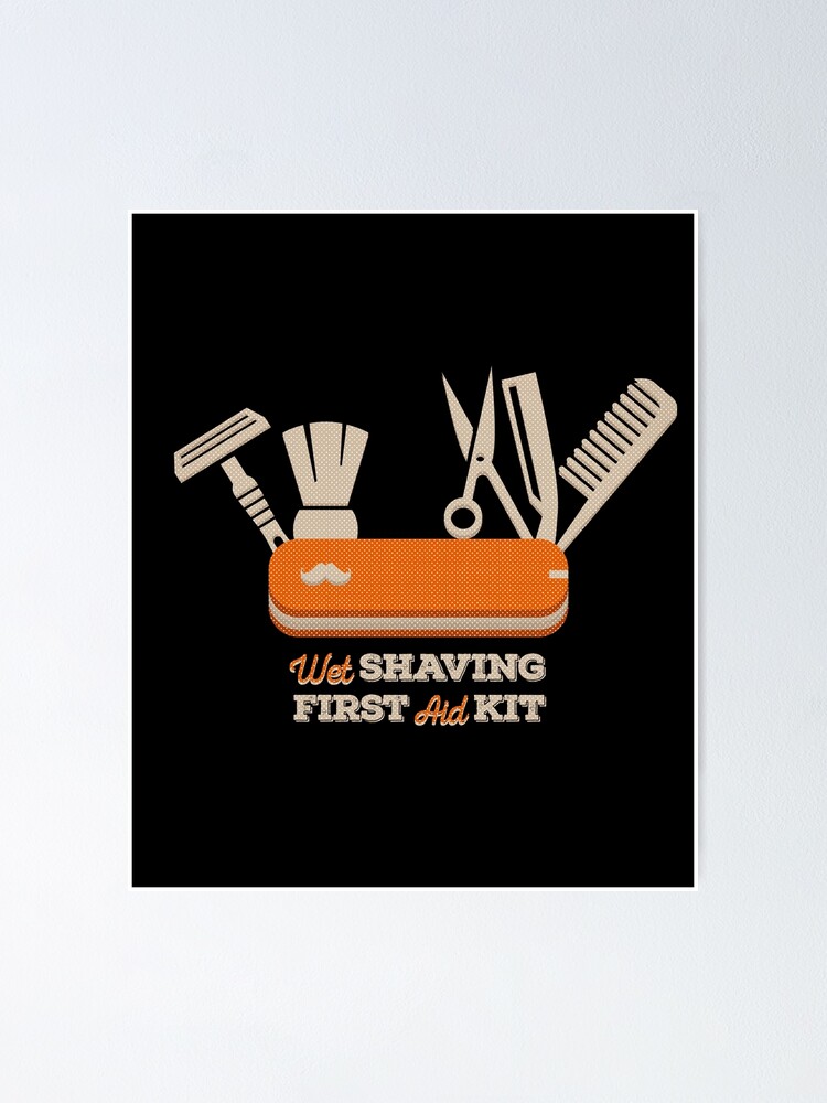 "Wet Shaving First Aid Kit" Poster by dachswerk | Redbubble