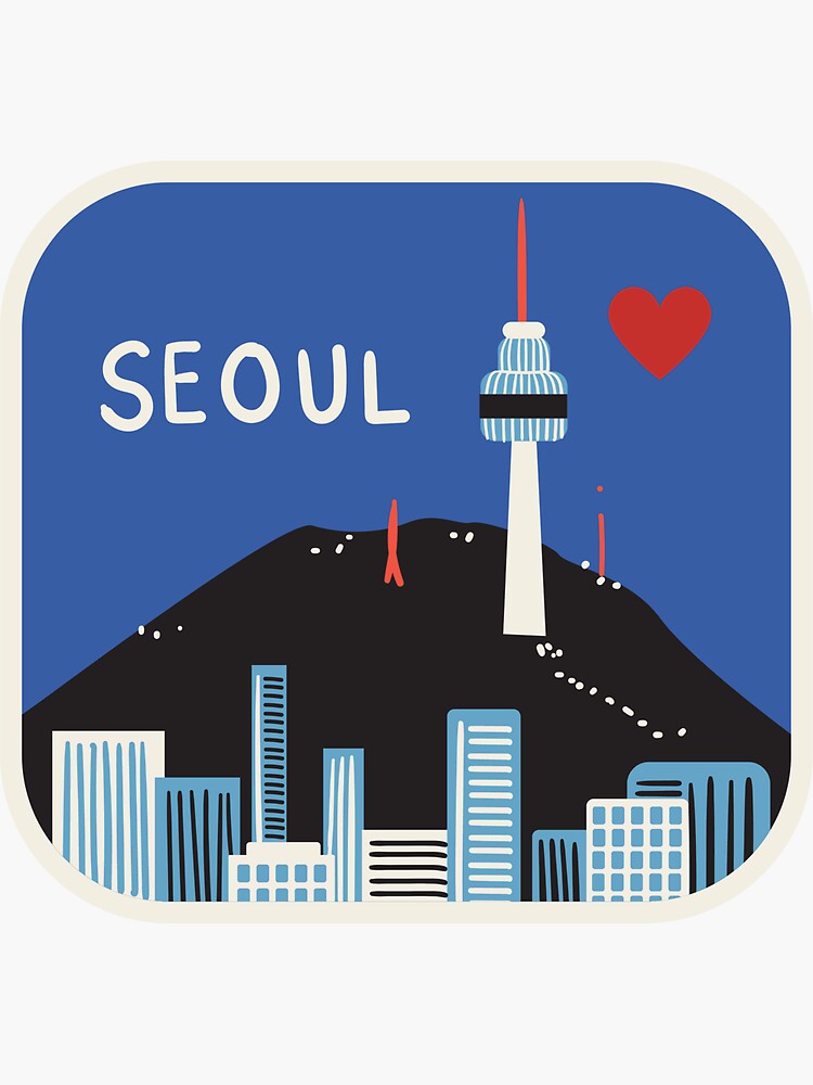 "Seoul skyline" Sticker for Sale by Eoponest | Redbubble