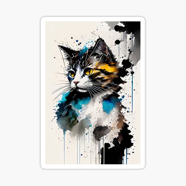 "SPLASH CAT #05" Sticker for Sale by THONG-IN | Redbubble