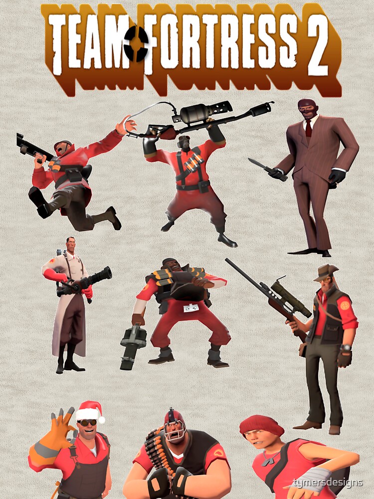"Team Fortress 2 - All Characters / Classes with TF2 Logo" Pullover ...