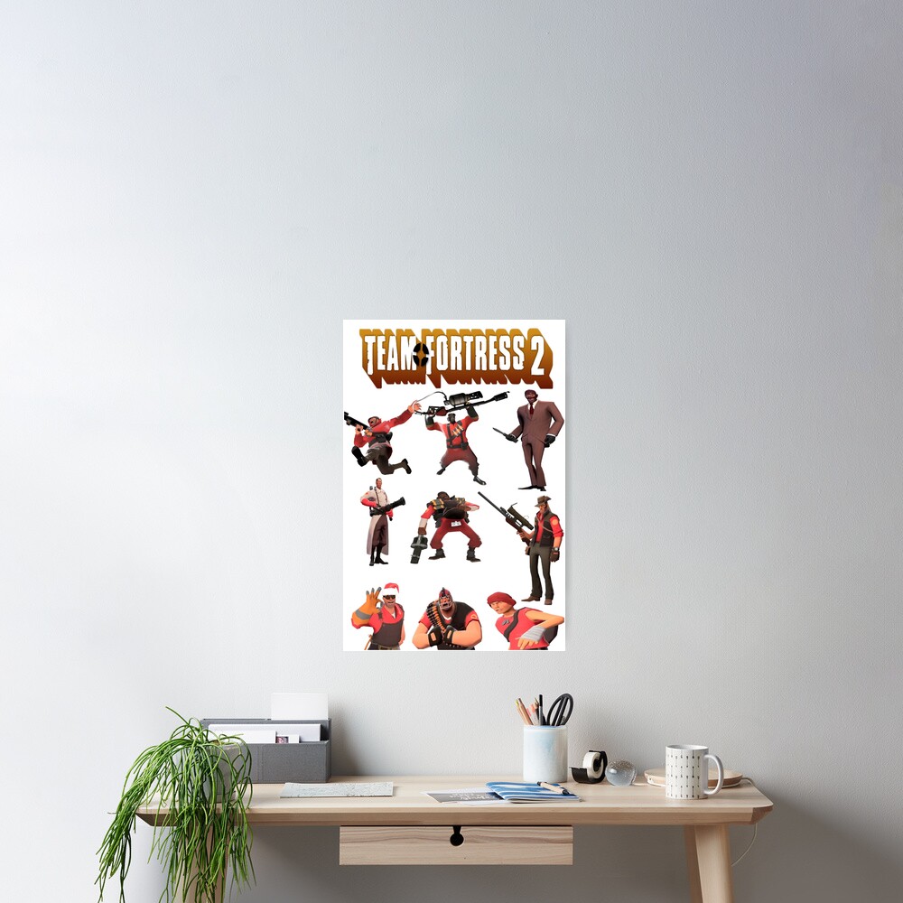 Póster «Team Fortress 2: todos los personajes / clases con el logotipo ...