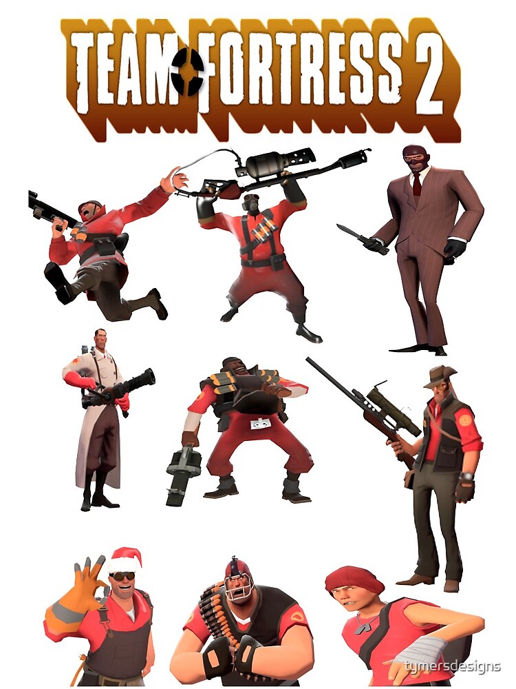 "Team Fortress 2 - All Characters / Classes with TF2 Logo" Drawstring ...