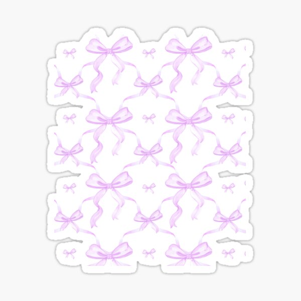 "Aesthetic Pastel Mauve Ribbons and bows in watercolor." Sticker for ...