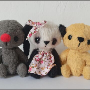 " 'Sooty, Sweep and Soo' Handmade bears from Teddy Bear Orphans" Art ...