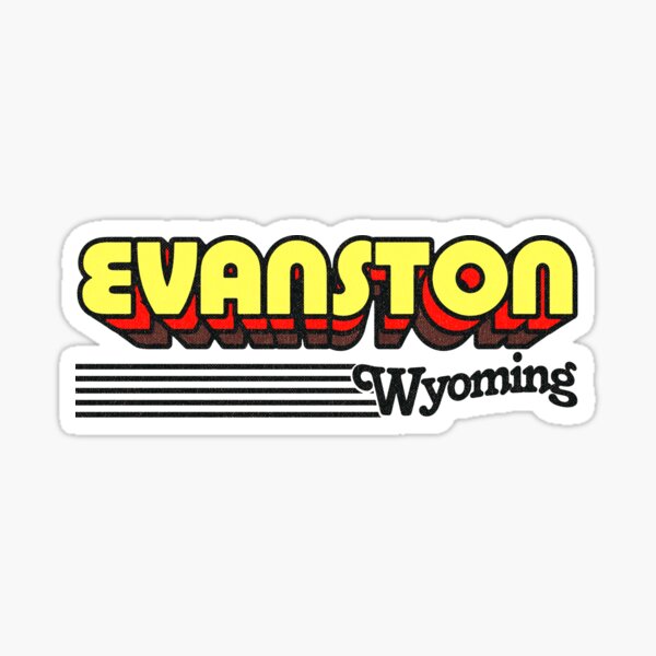 "Evanston, Wyoming | Retro Stripes" Sticker by retroready | Redbubble