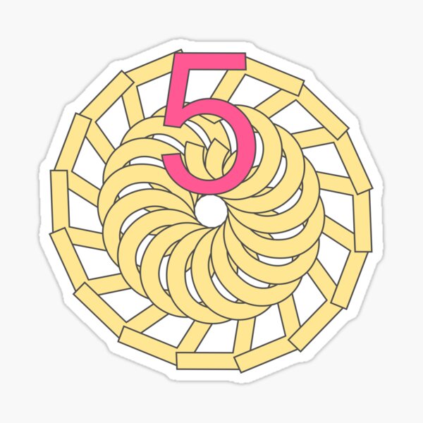 "Circle of Number 5" Sticker for Sale by jeallan | Redbubble