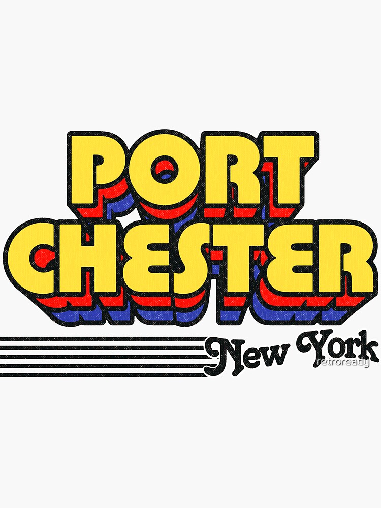 "Port Chester, New York | Retro Stripes" Sticker for Sale by retroready ...