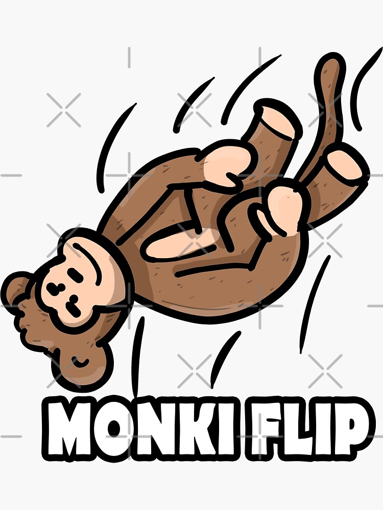 "Monkey Fliping like a boss" Sticker for Sale by Piotr Loraj | Redbubble
